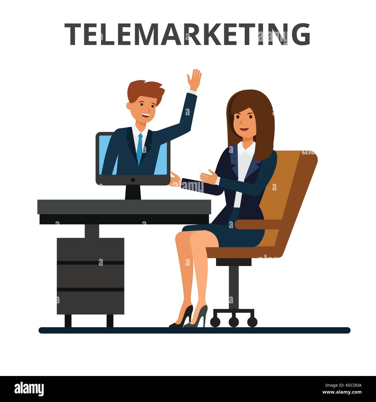 Telemarketing, online sales, business conference, video calling ...