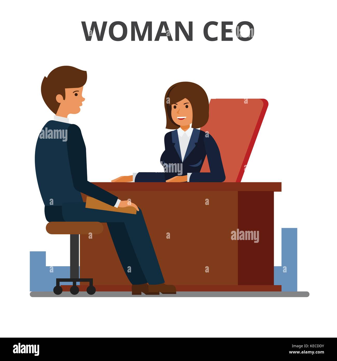 Woman ceo working with assistant. Female manager sitting at the desk ...