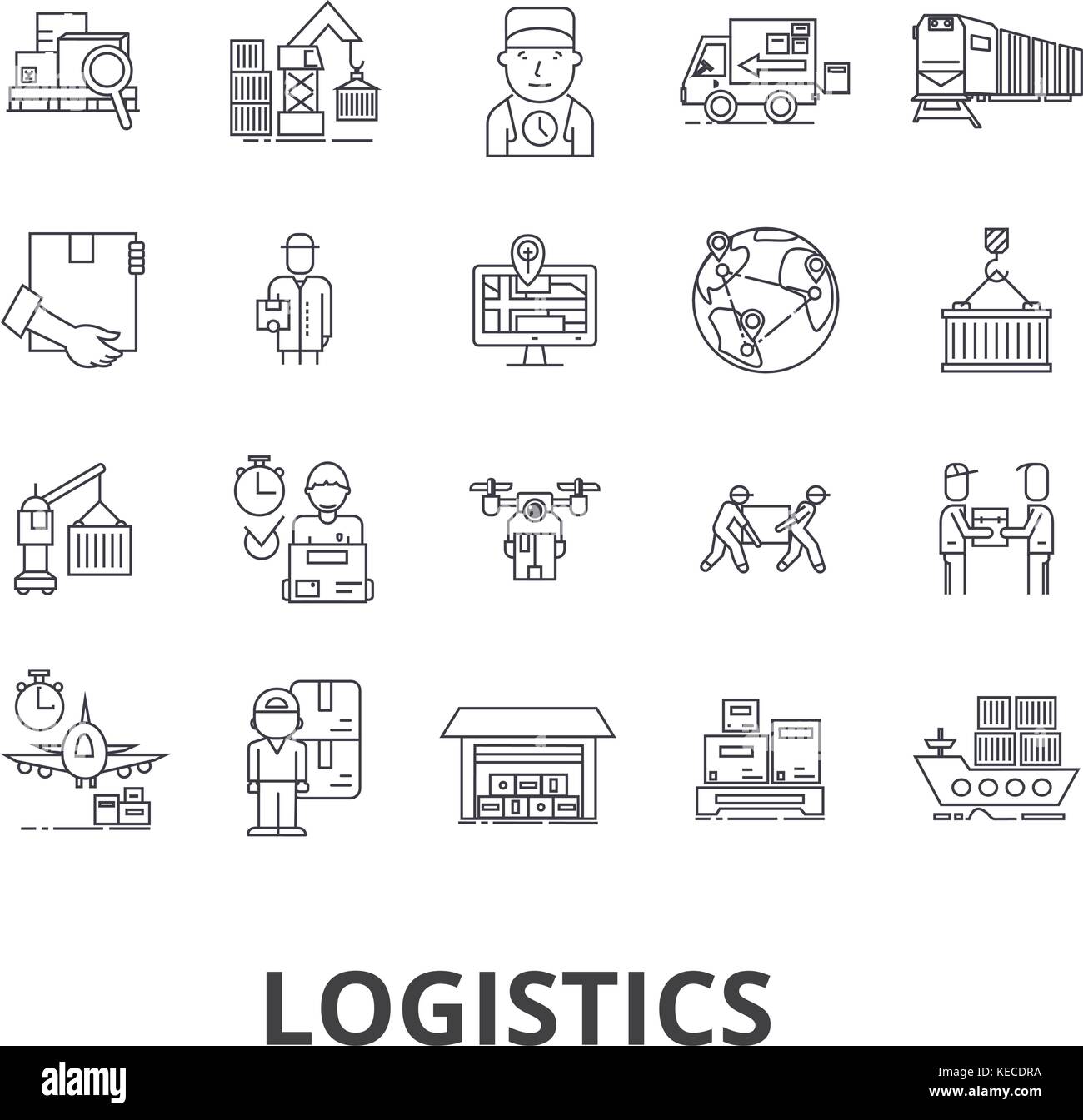 Logistics, transportation, warehouse, supply chain, truck, distribution ...