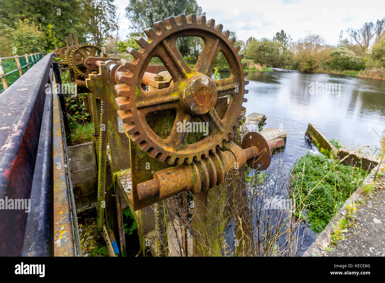 THE RUSTING GEARS AND COGS AT THROOP MILL, BOURNEMOUTH, a Grade II ...