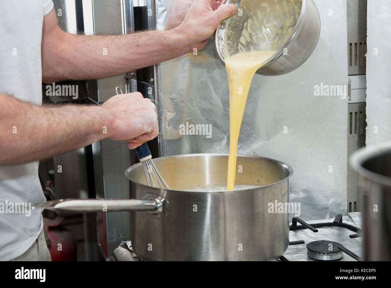a pastry cook prepares the pastry, colse up Stock Photo - Alamy
