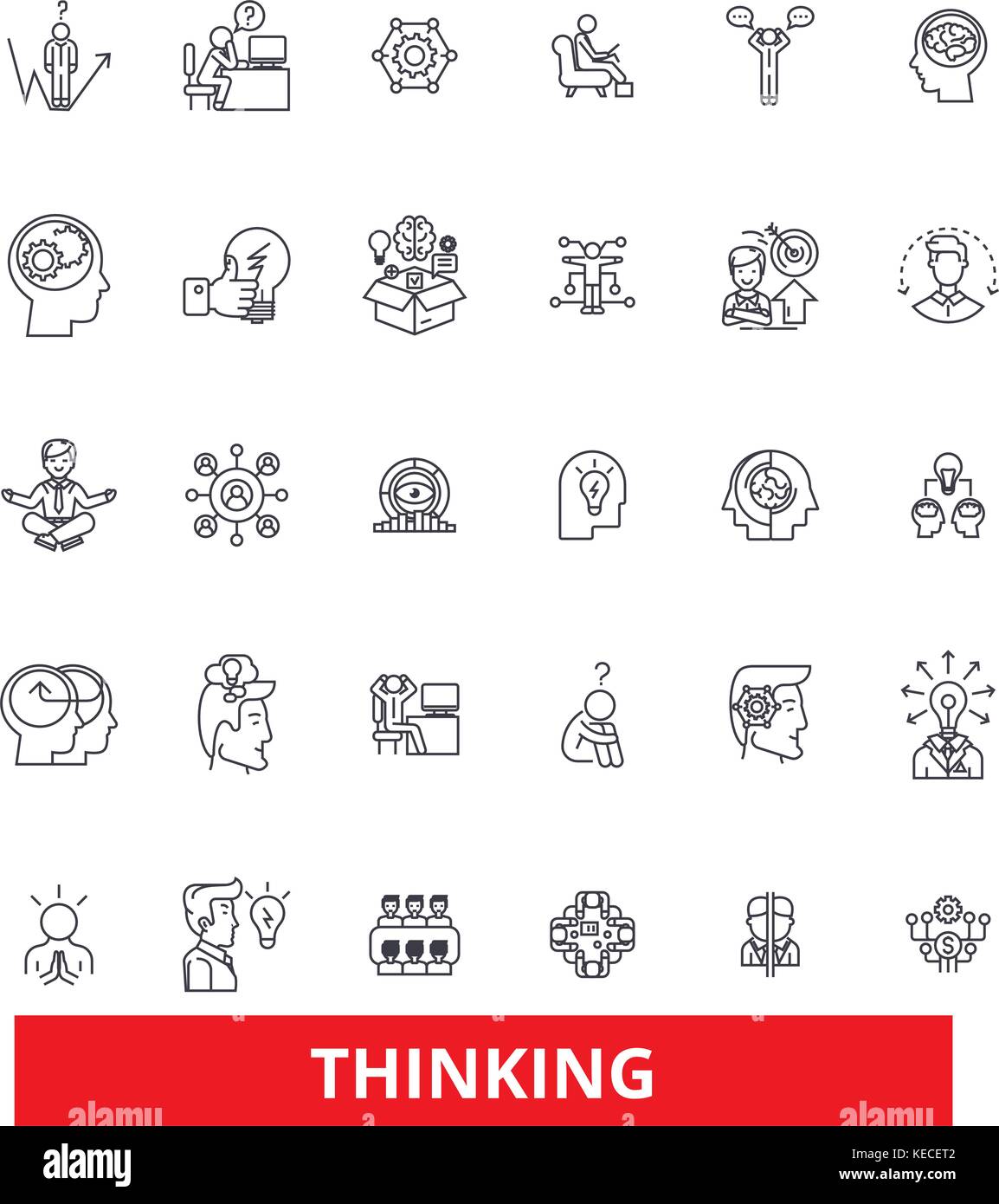 Thinking,idea,brain, thought, mind, dream, thought, reflection line ...