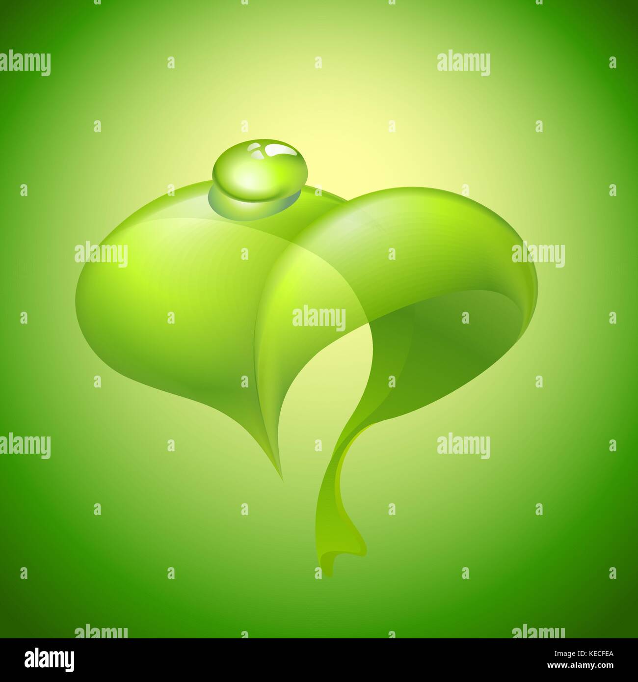Green leaf with water drop Stock Vector Image & Art - Alamy