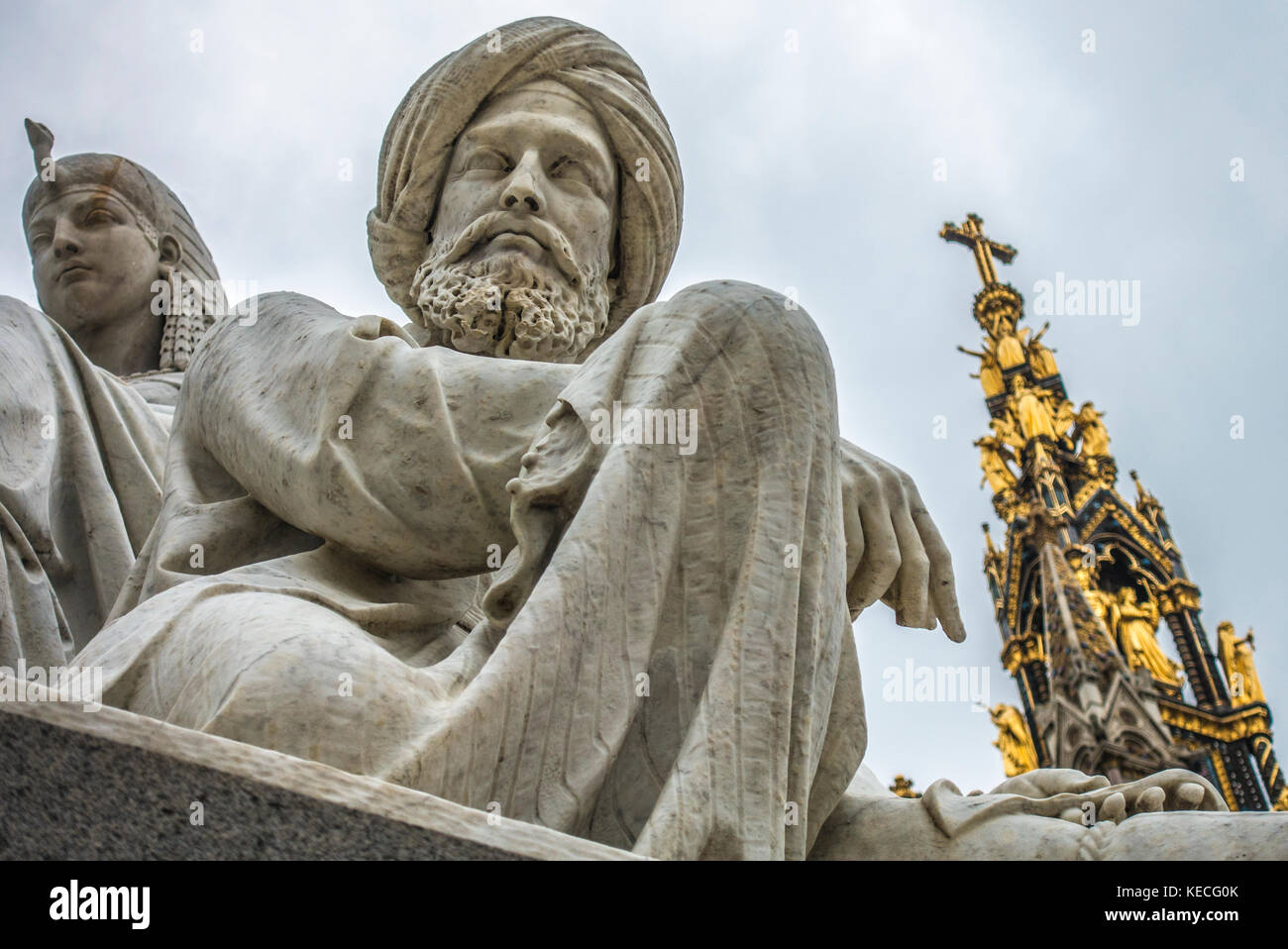 Allegorical marble sculptures representing Africa, at a corner of the ...