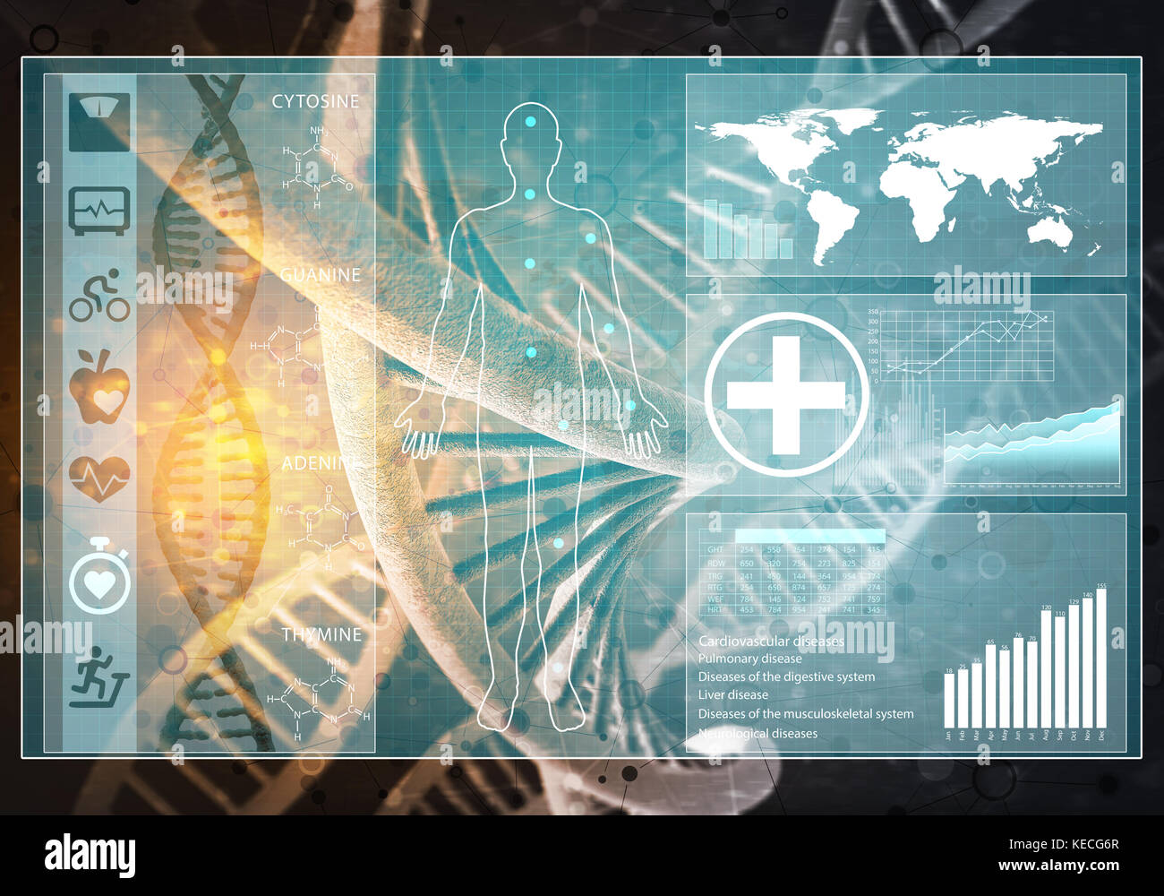 Medicine user interface Stock Photo - Alamy