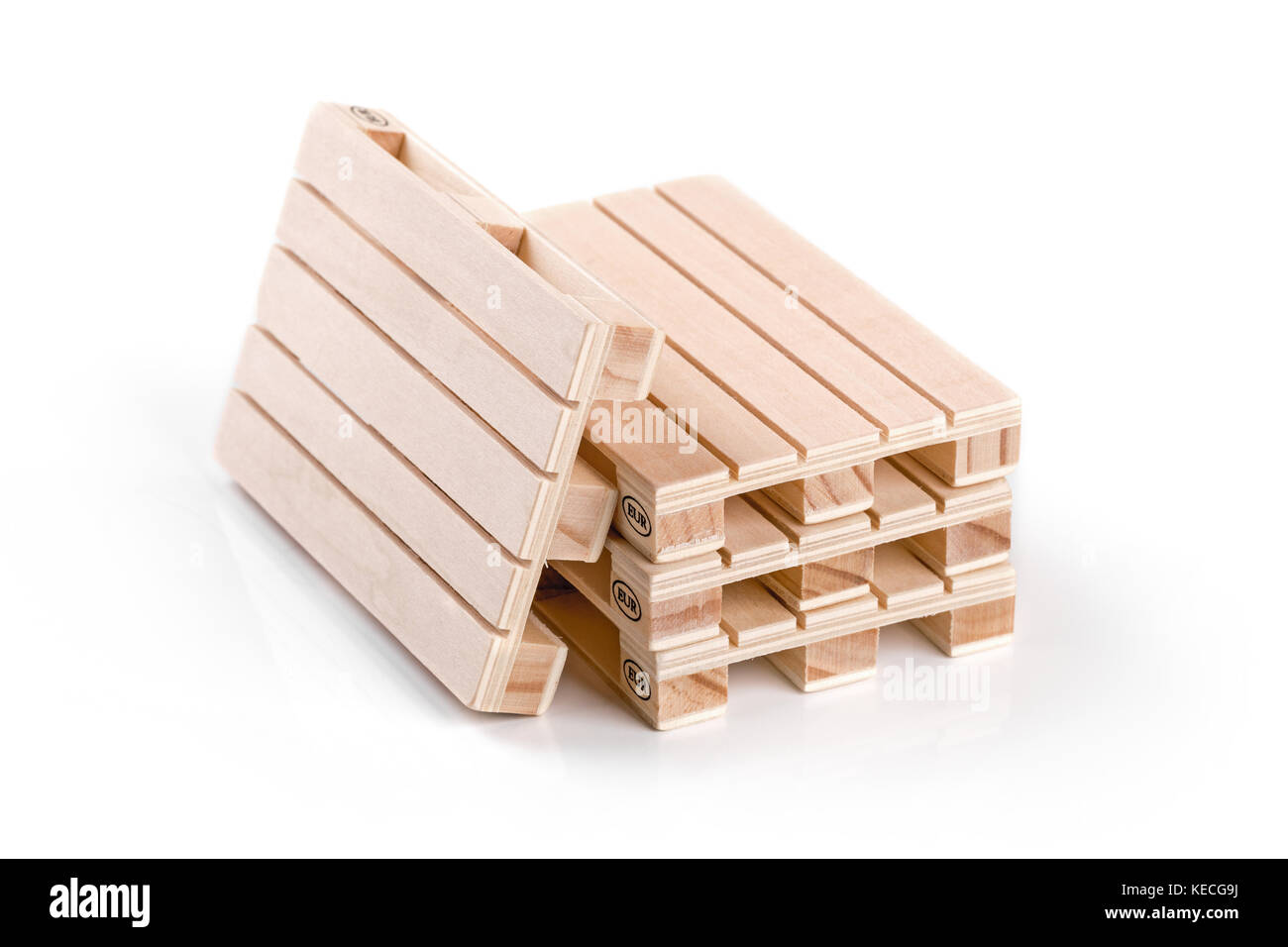 euro pallets stack isolated on white background Stock Photo - Alamy