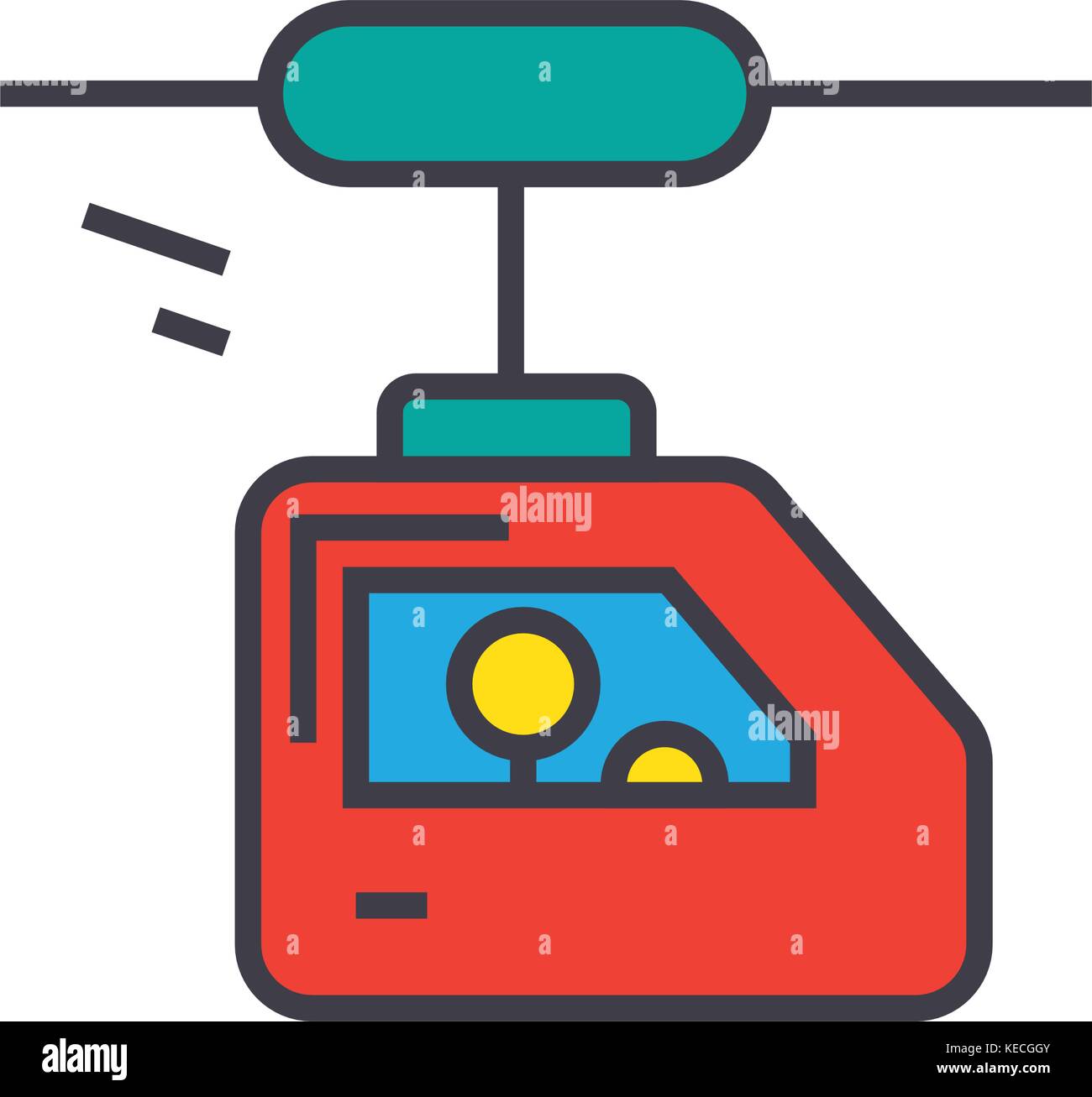 Funicular flat line illustration, concept vector isolated icon Stock Vector Image & Art - Alamy