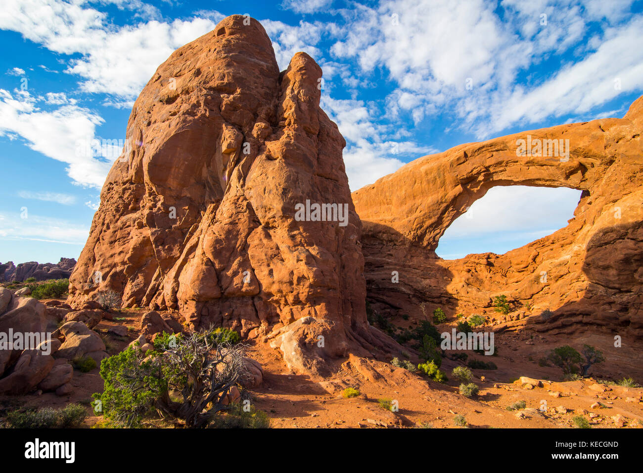 South window arch in the Arches National Park, Utah, USA Stock Photo ...