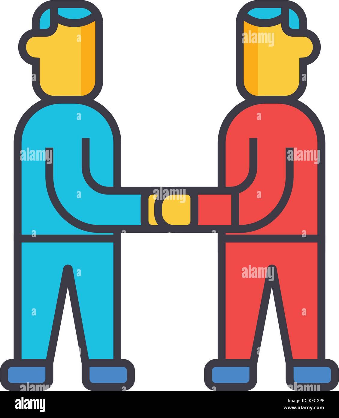 Treaty, arrangement flat line illustration, concept vector isolated ...