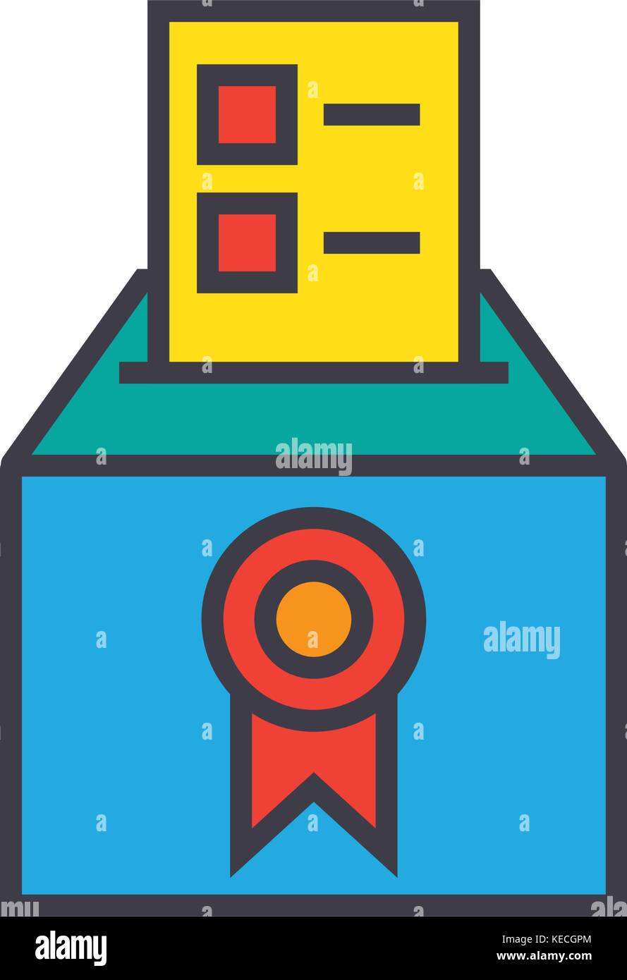 Vote, voting, elections, poll flat line illustration, concept vector ...