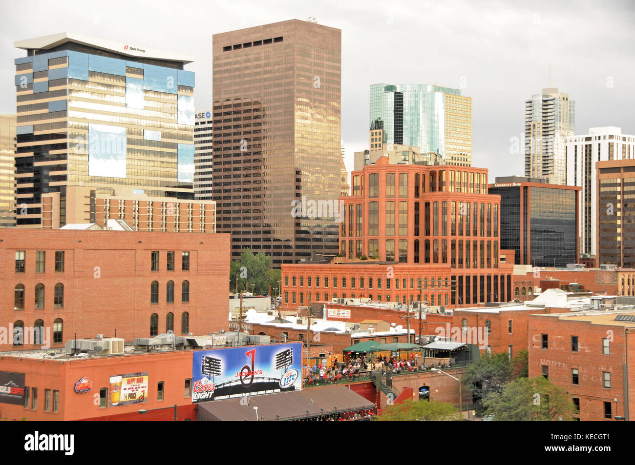 A Down Town Denver With Tall Buildings Stock Photo - Alamy