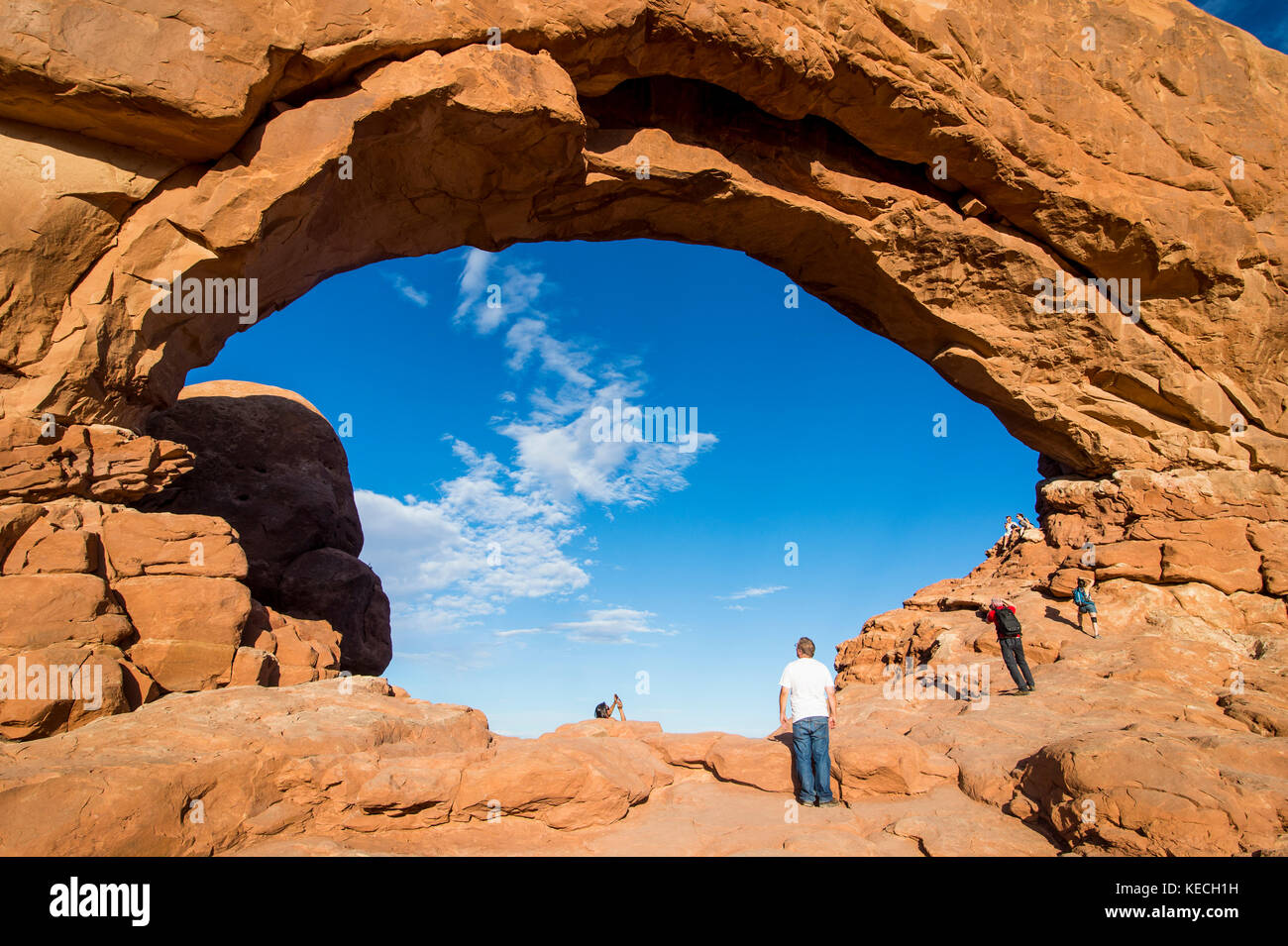 North window arch in the Arches National Park, Utah, USA Stock Photo ...
