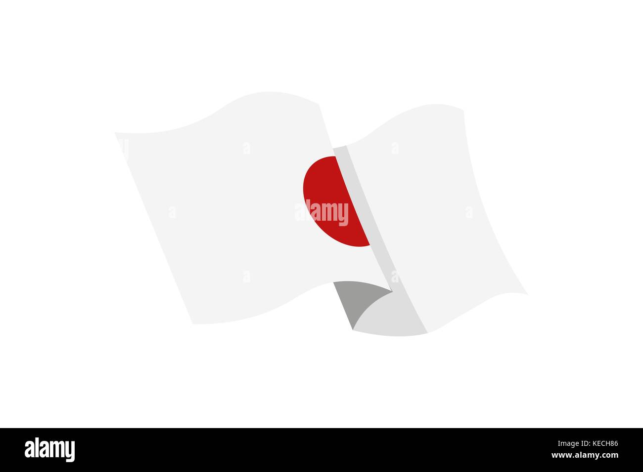 Vector illustration of the national Japan flag. White flag with a red ...