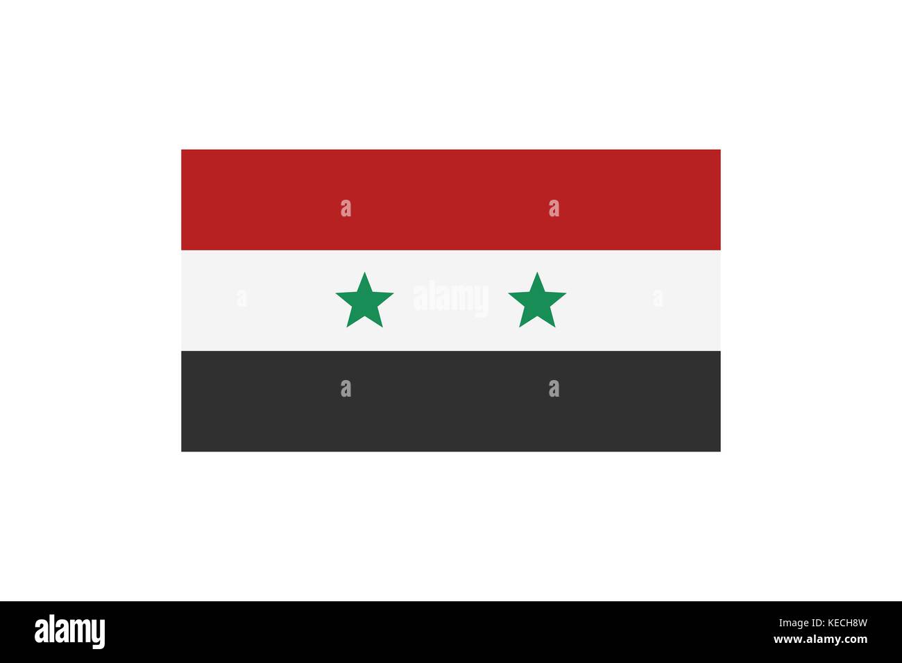 Vector illustration of the national flag of Syrian Arab Republic on ...