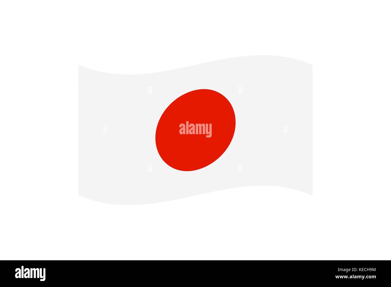 Vector illustration of the national Japan flag. White flag with a red ...