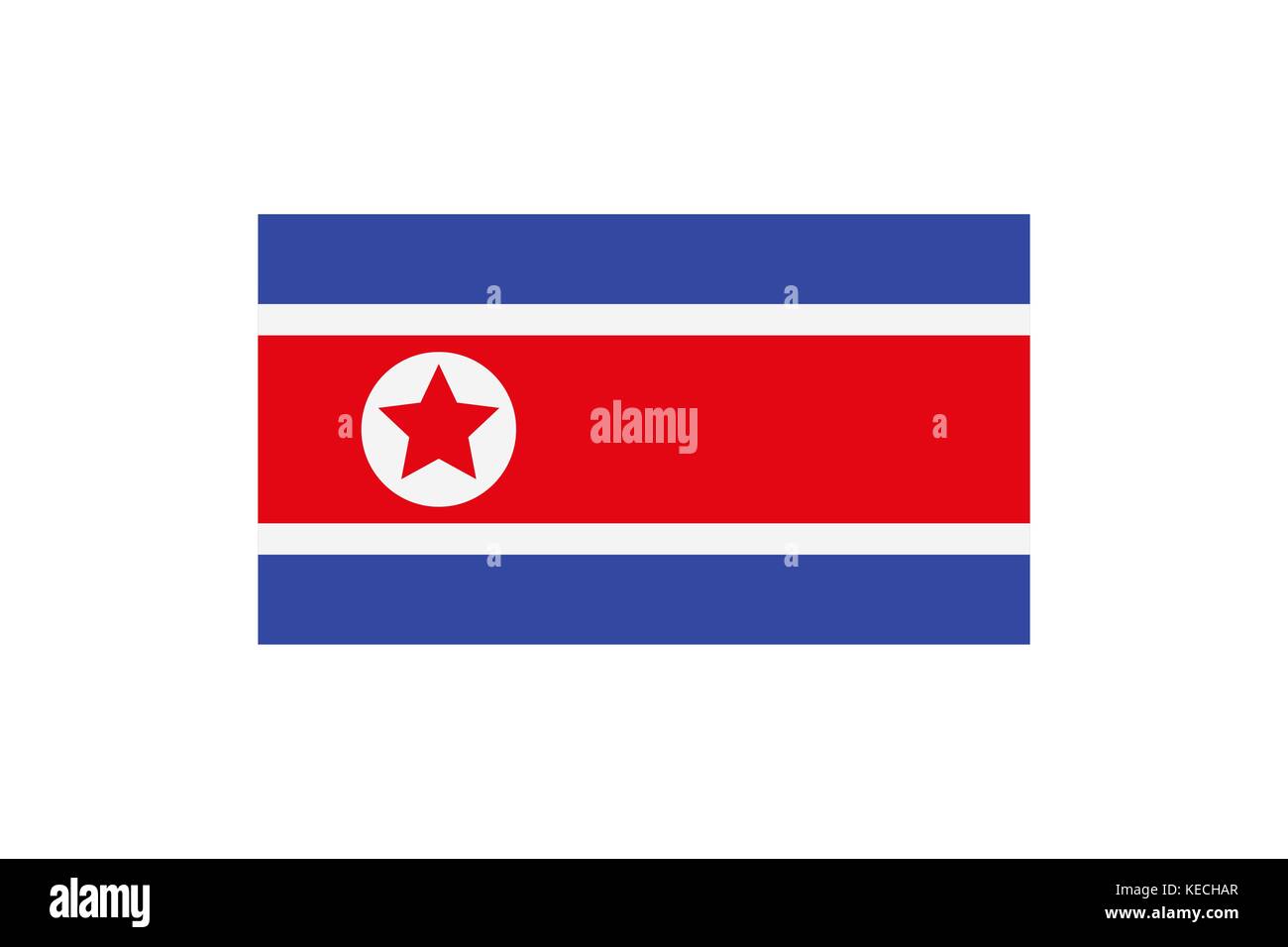 Vector illustration of the national flag of Democratic Peoples Republic ...