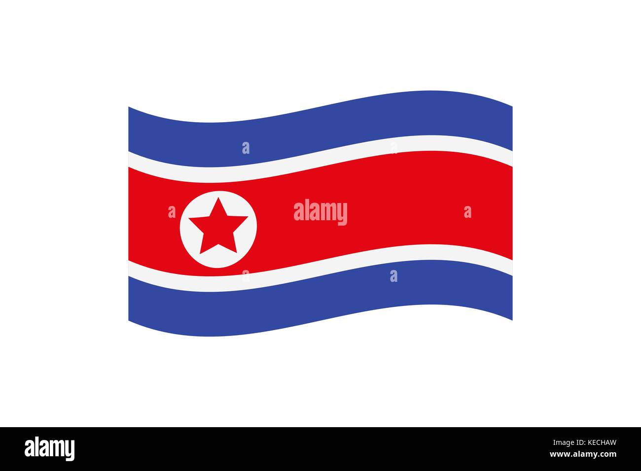 Vector illustration of the national flag of Democratic Peoples Republic ...