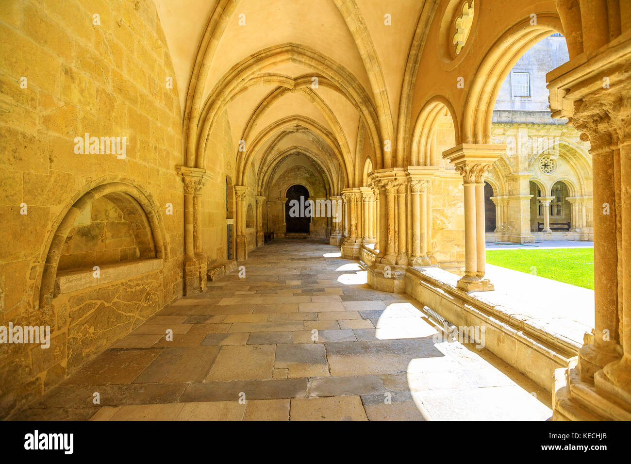 Coimbra Cathedral colonnade Stock Photo - Alamy