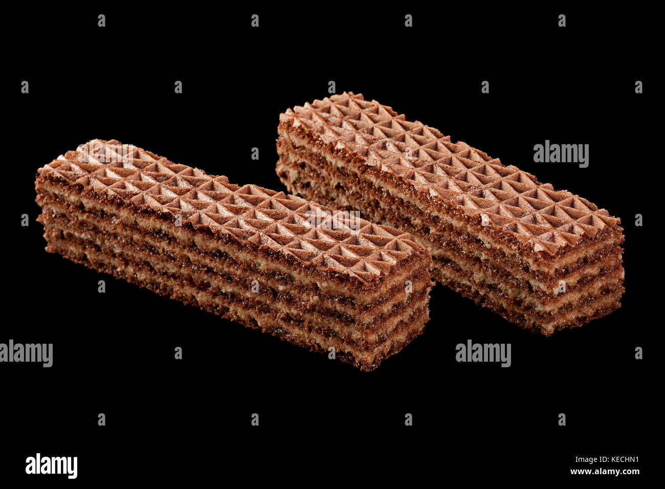 Brown wafer closeup isolated on black background Stock Photo - Alamy