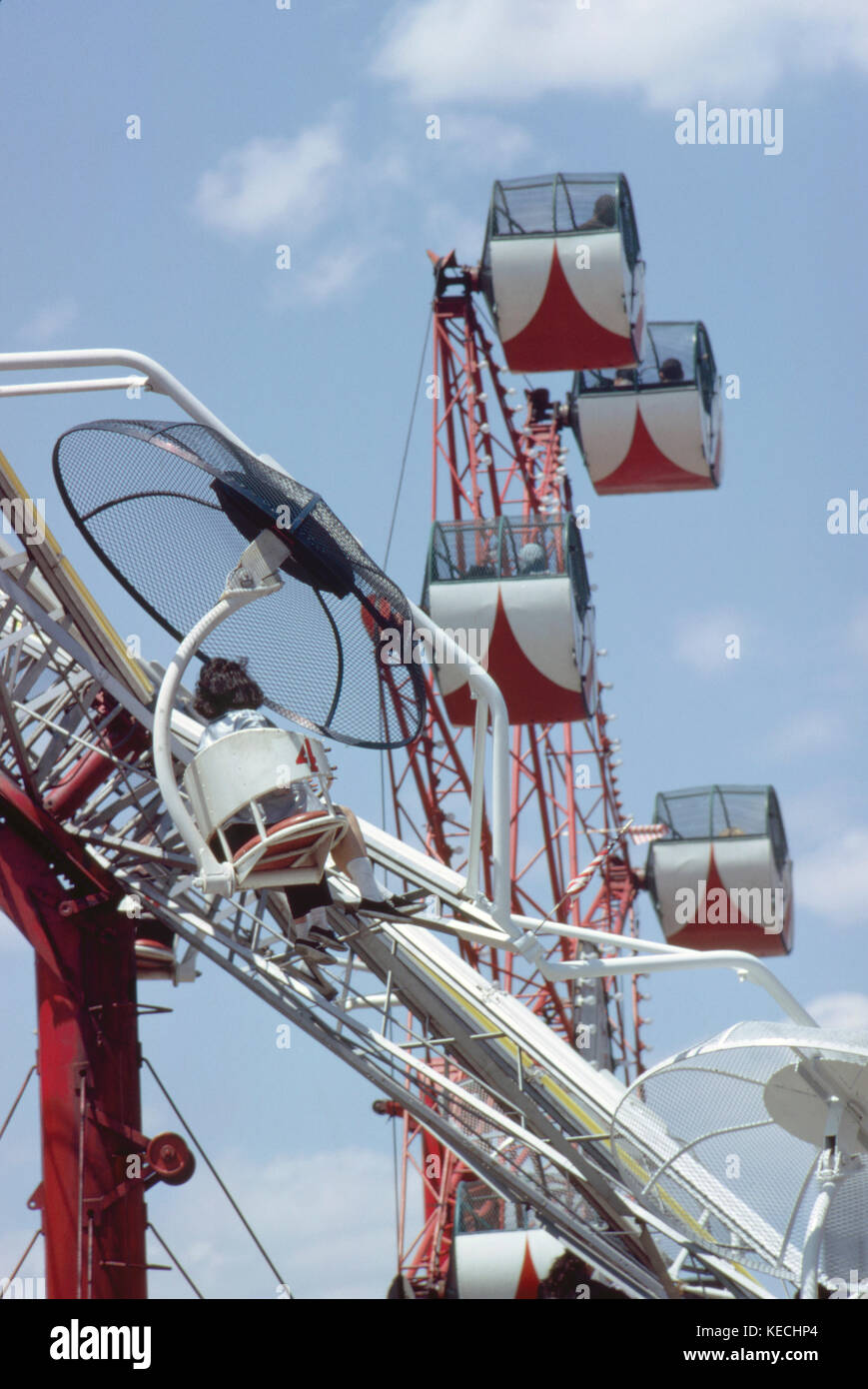 Amusement Park Ride, Coney Island, New York, USA, August 1961 Stock ...