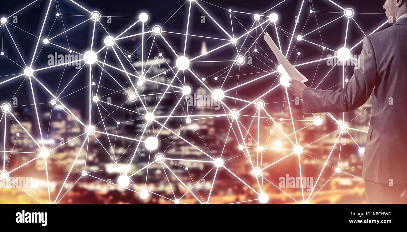 Concept of modern business networking that connect and cooperate Stock ...