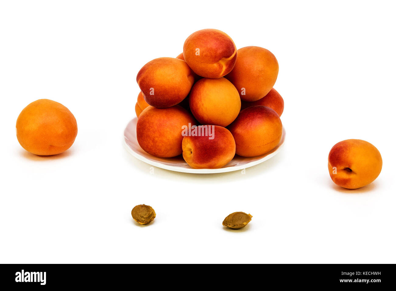 On a light background are ripe fresh apricots Stock Photo - Alamy