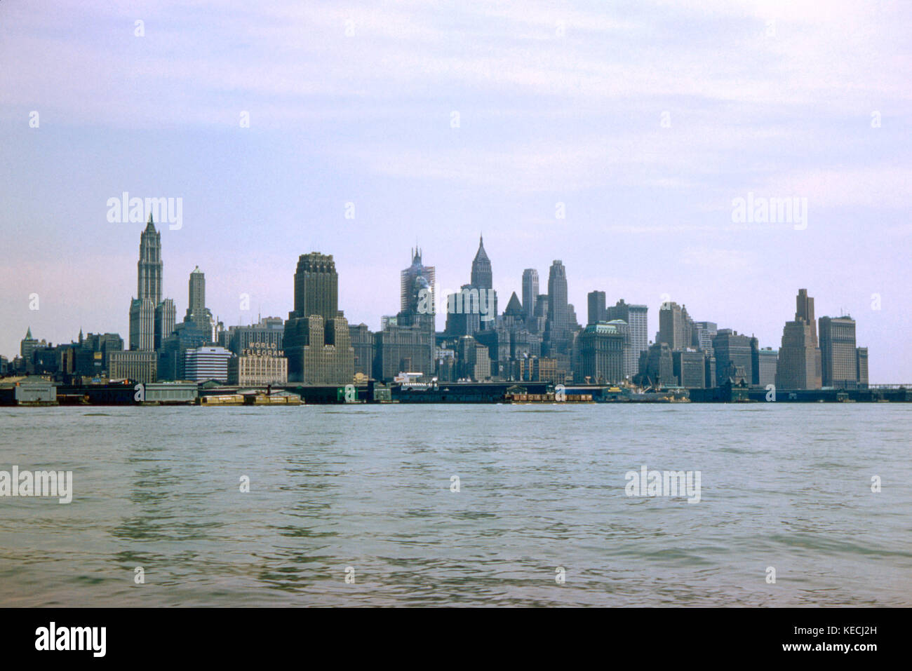 Skyline, Financial District and Battery, View from Hudson River ...