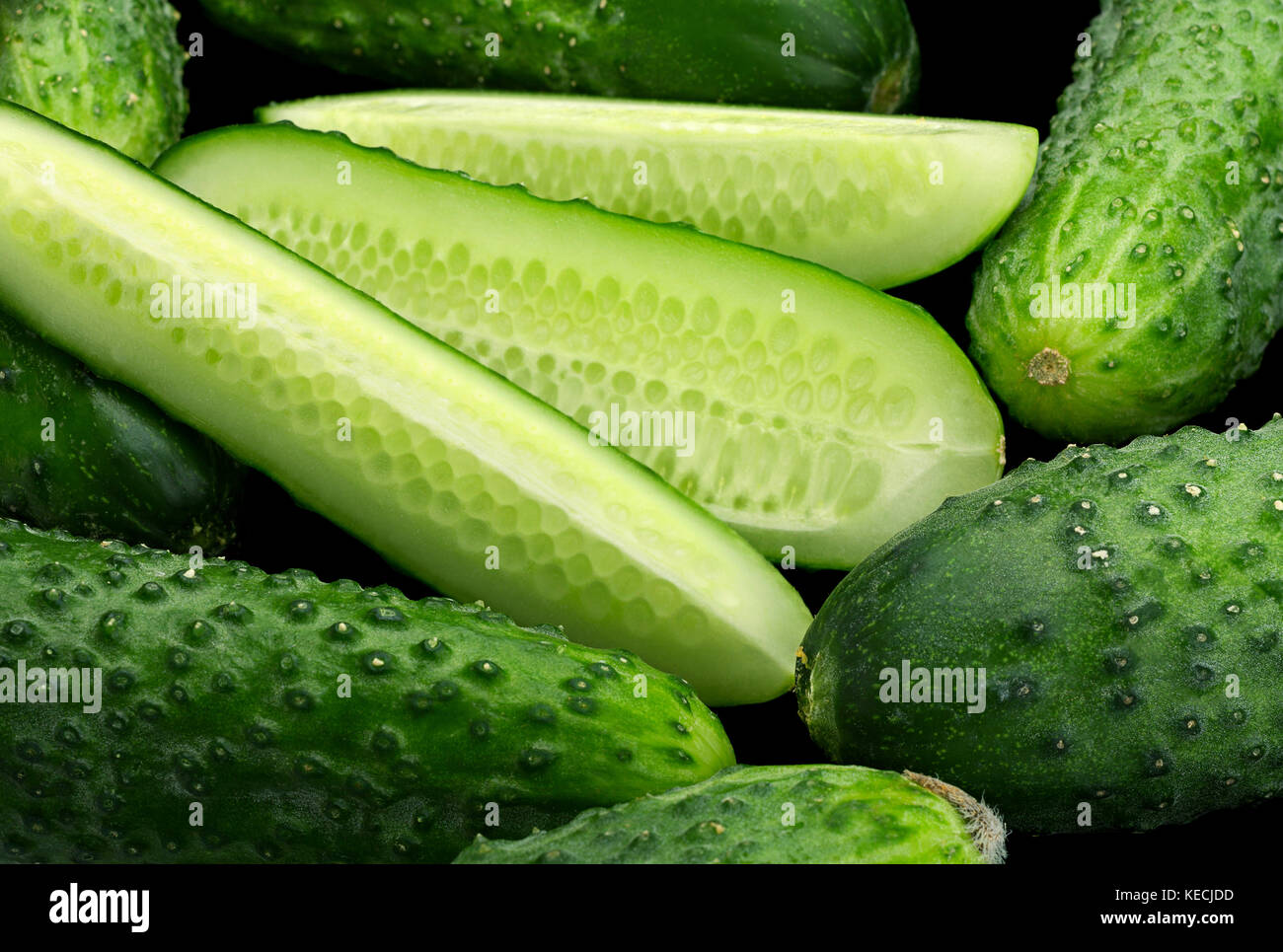 Cucumber vegetable closeup part background Stock Photo - Alamy