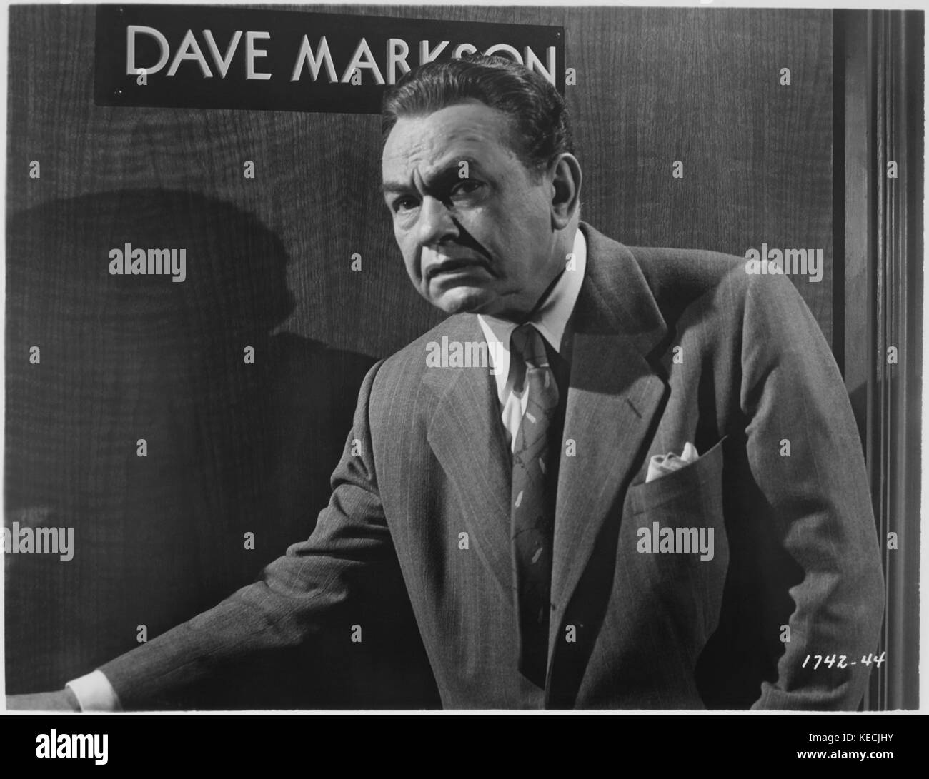 Edward G. Robinson, on-set of the Film, "The Glass Web", Universal ...