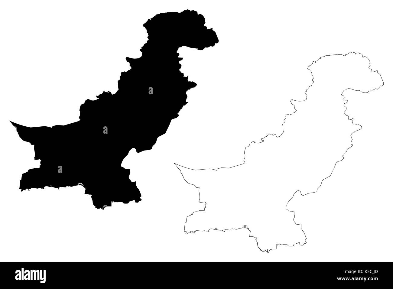 Pakistan map black Stock Vector Images - Alamy