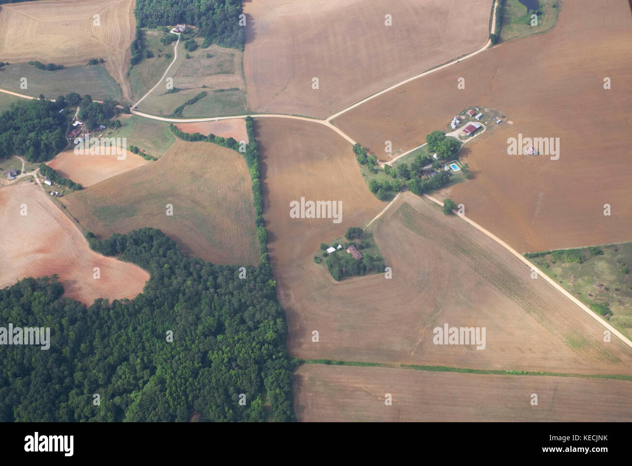 Farmland from the air, south of Atlanta Georgia USA Stock Photo - Alamy