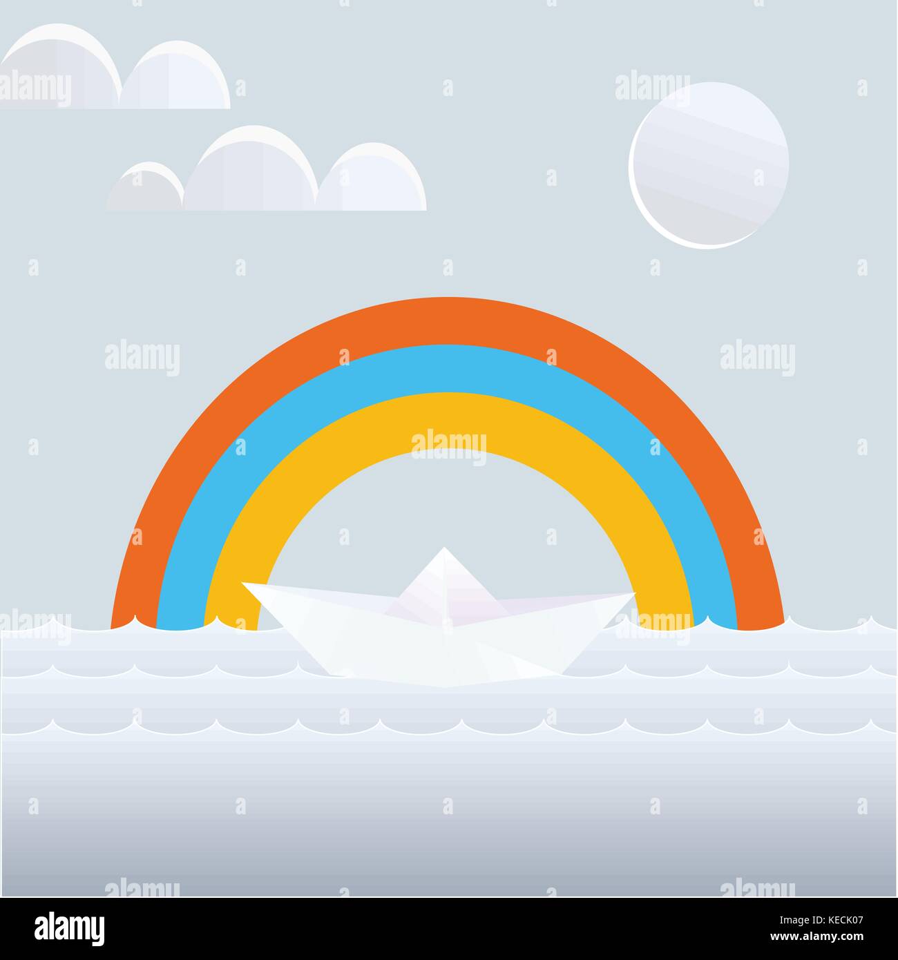 Paper ship on waves Stock Vector Images - Alamy