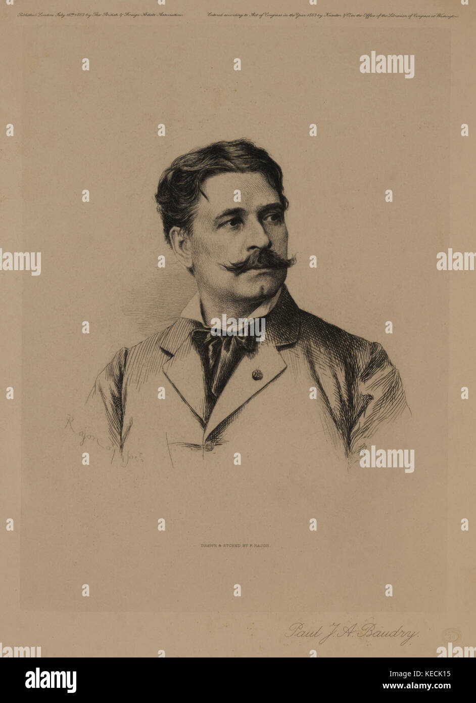 Paul-Jacques-Aimé Baudry, French Painter, Portrait Drawn and Etched by ...