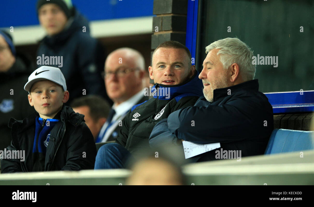 Everton's Wayne Rooney in the stands during the UEFA Europa League ...