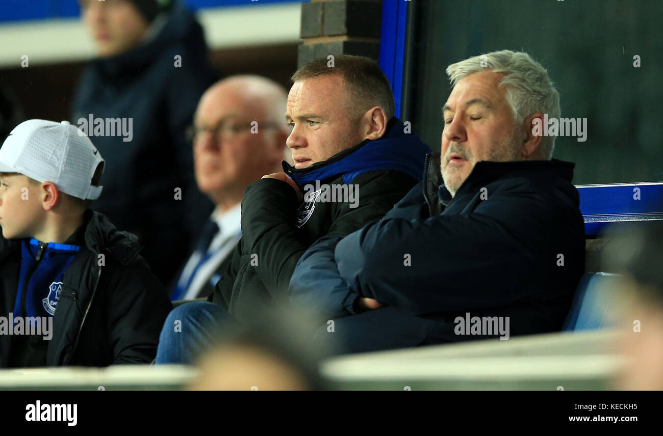 Everton's Wayne Rooney in the stands during the UEFA Europa League ...