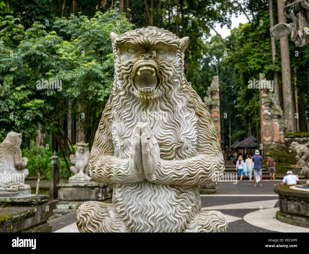 Old stone statue sacred monkey forest sanctuary hi-res stock ...