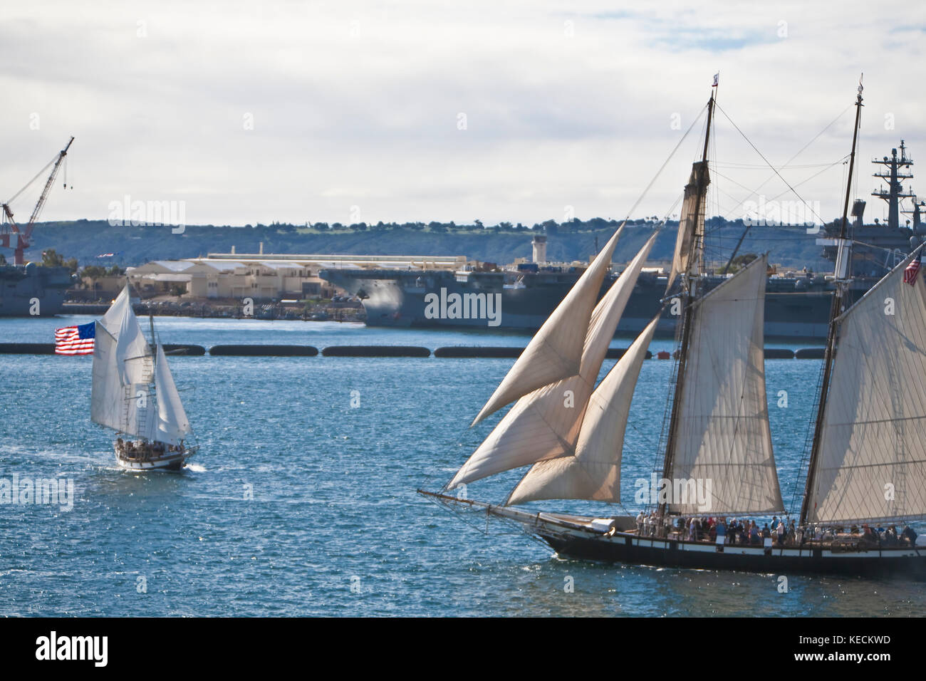 Tall Sailing Ships Amazing Grace and Californian under full sail on San ...