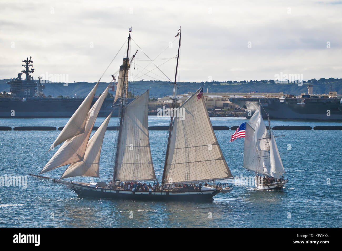 Tall Sailing Ships Californian and Amazing Grace under full sail on San ...