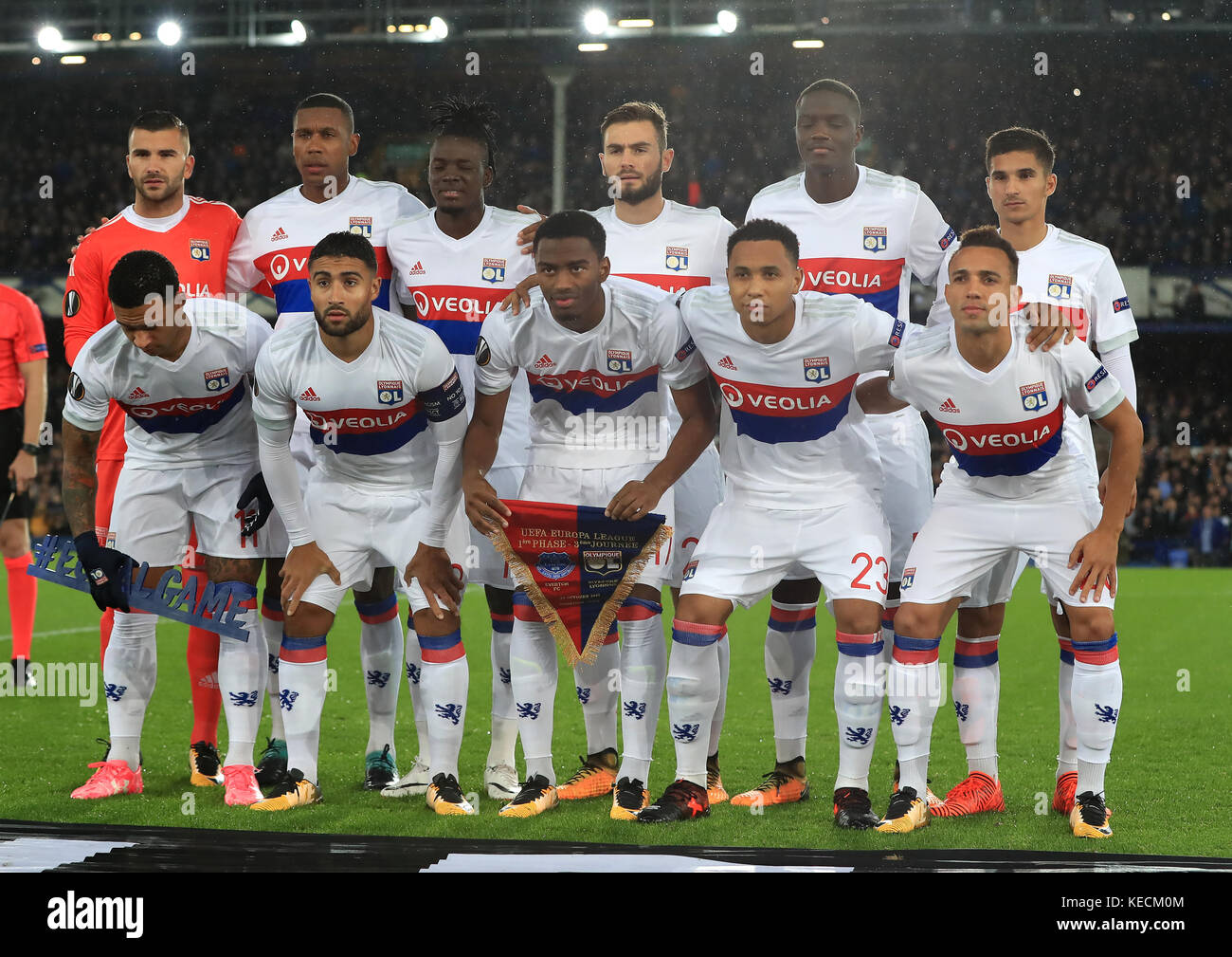 Olympique Lyonnais team group (top row left-right) goalkeeper Anthony ...