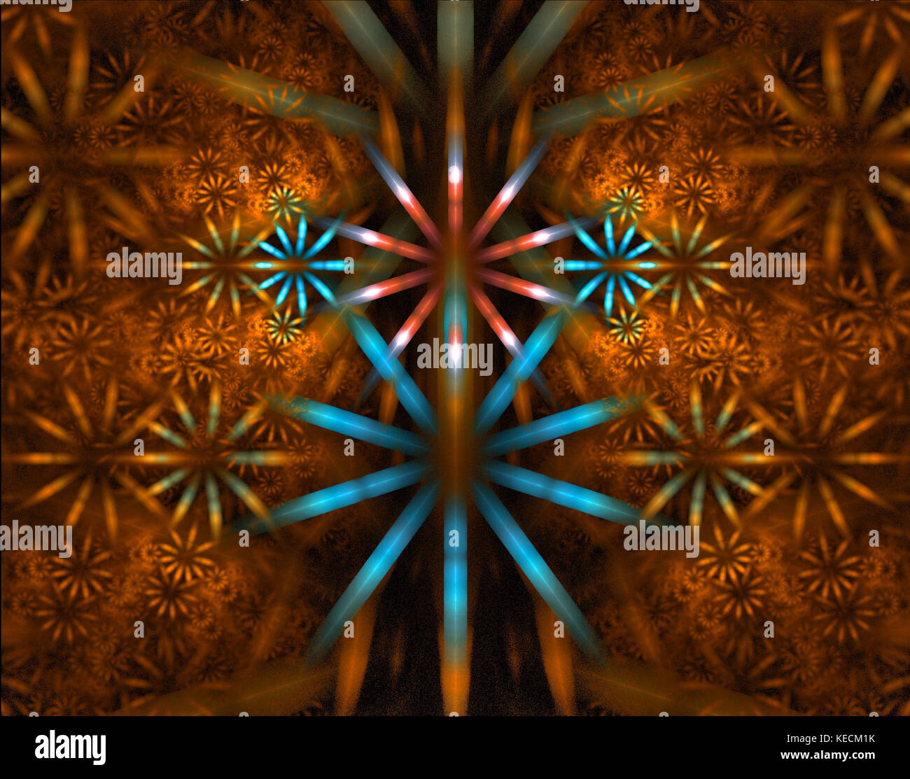 Spokes and spikes form in an endless alien garden Stock Photo - Alamy