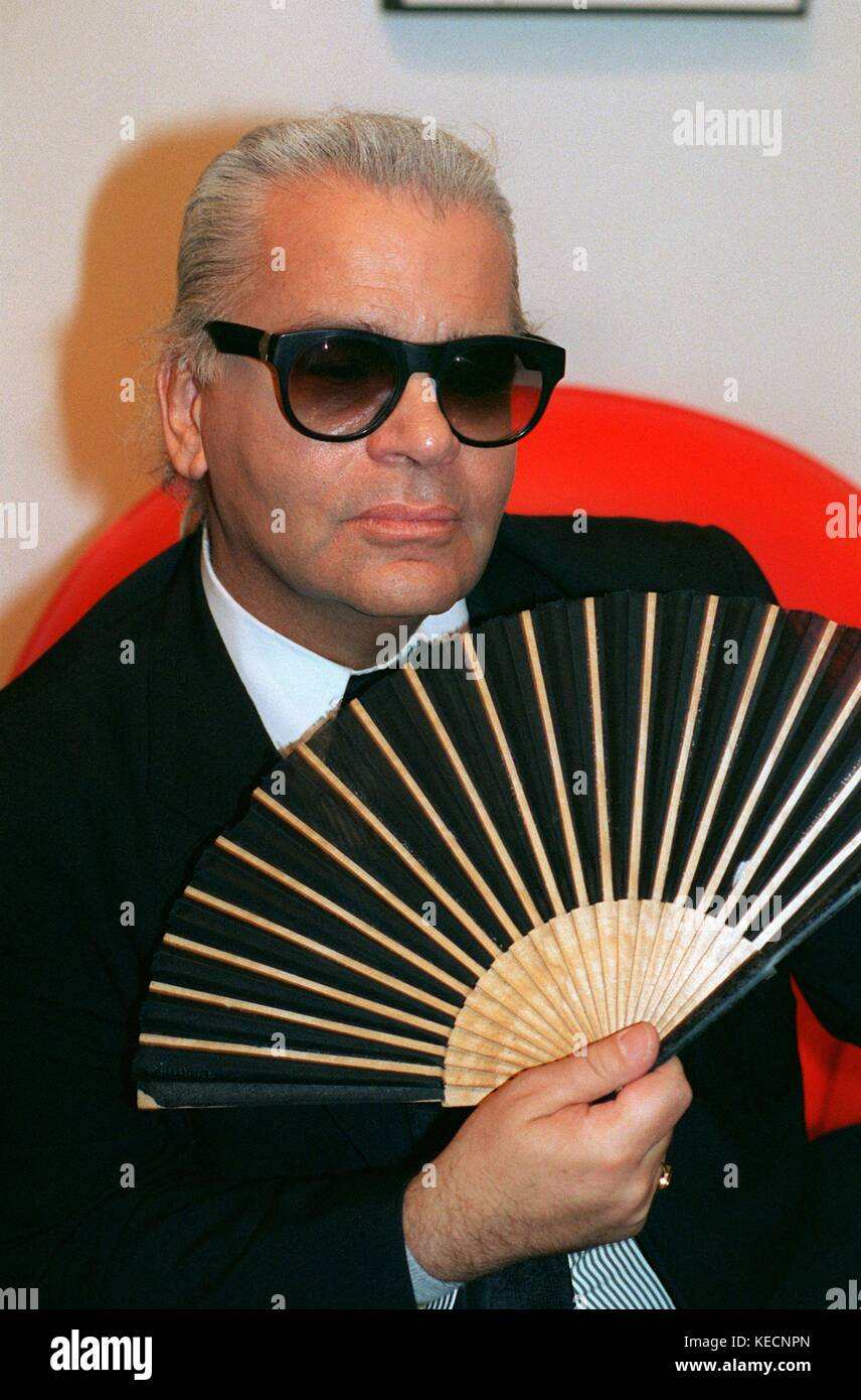 German fashion designer and photographer Karl Lagerfeld, photographed ...