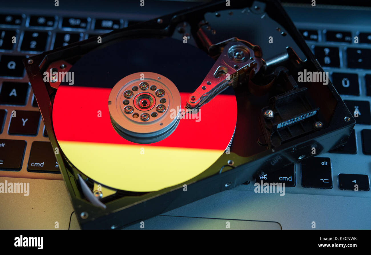 Illustration - reflections of computer code in green writing on disc of ...