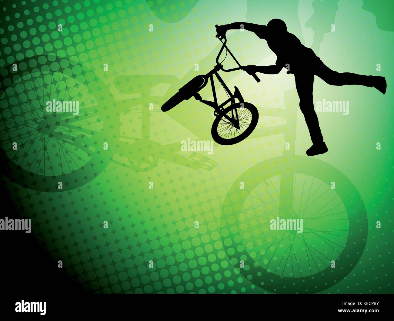 Bmx Stunt Cyclist Silhouette On The Abstract Background Vector Stock Vector Image And Art Alamy