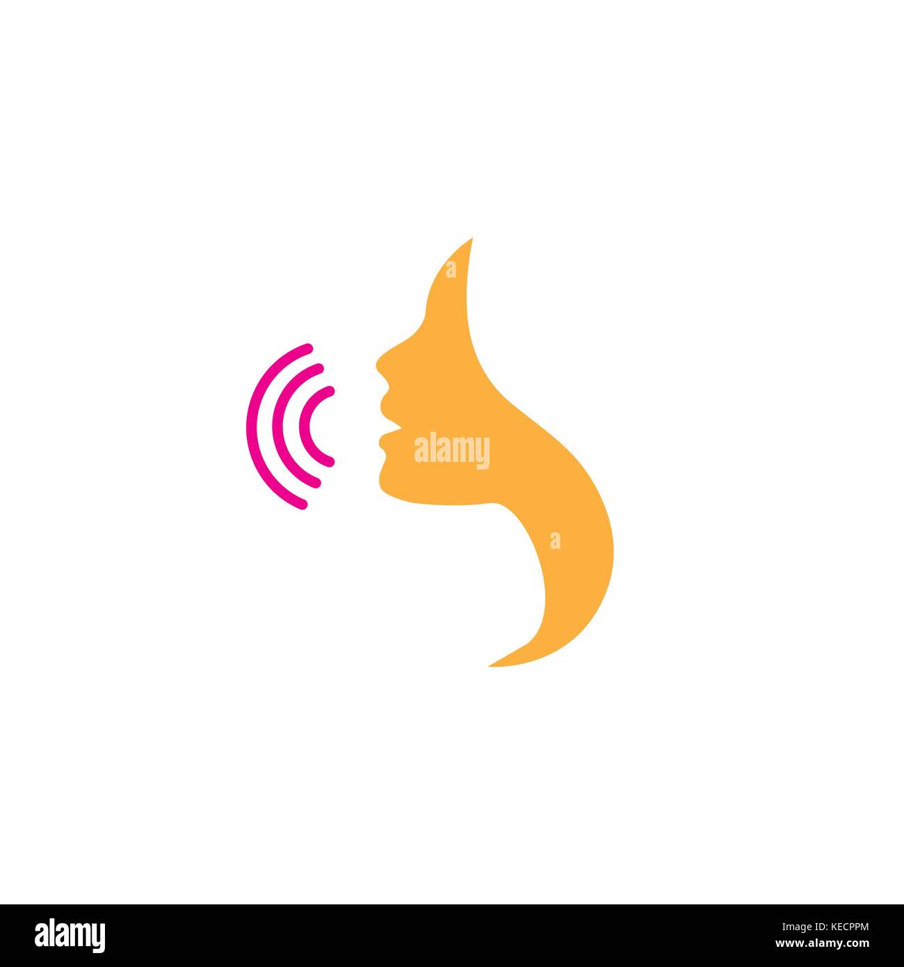 Voice emitting sound via voice chords with face Stock Vector Image ...