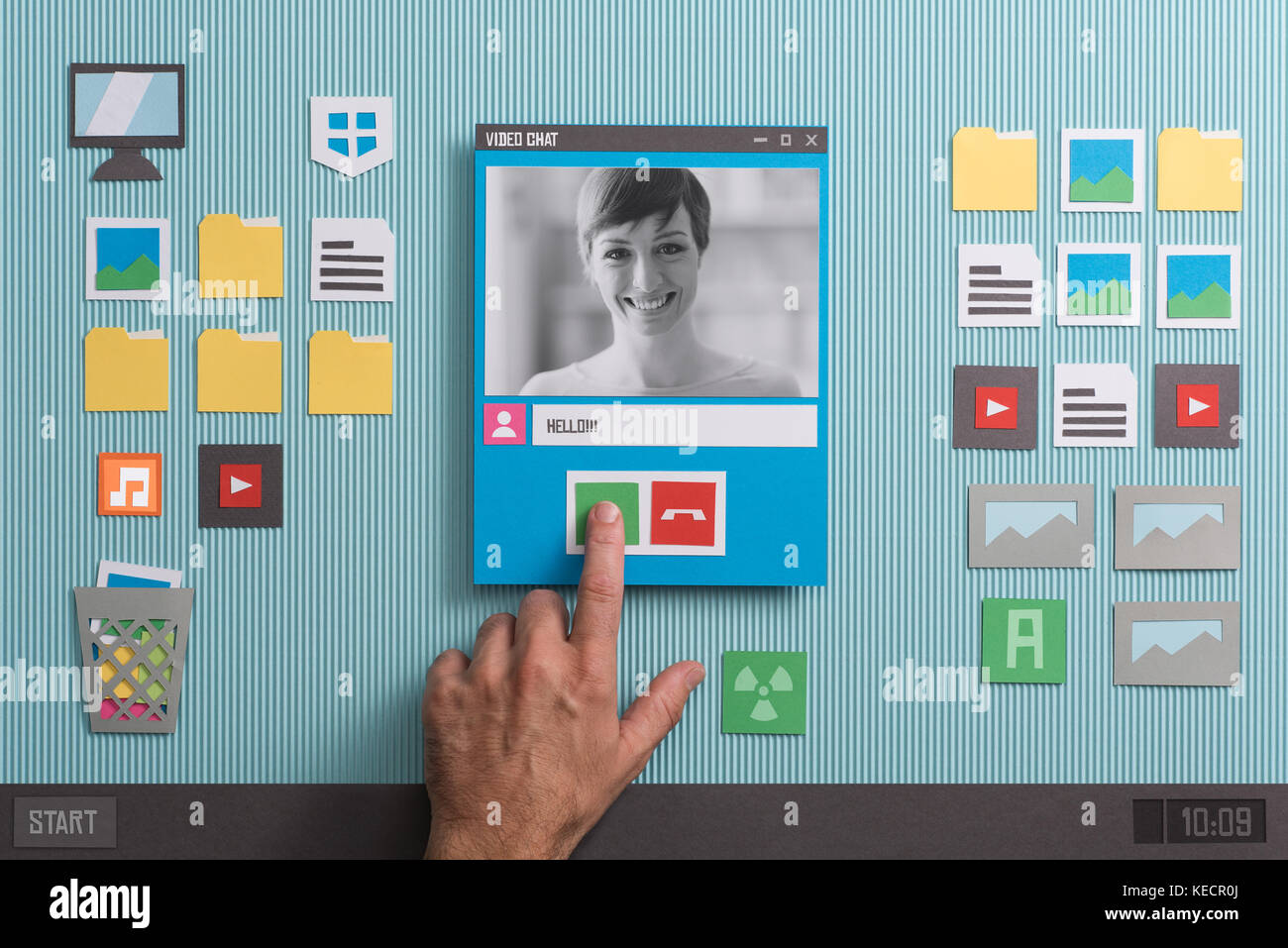 Video call collage hi-res stock photography and images - Alamy