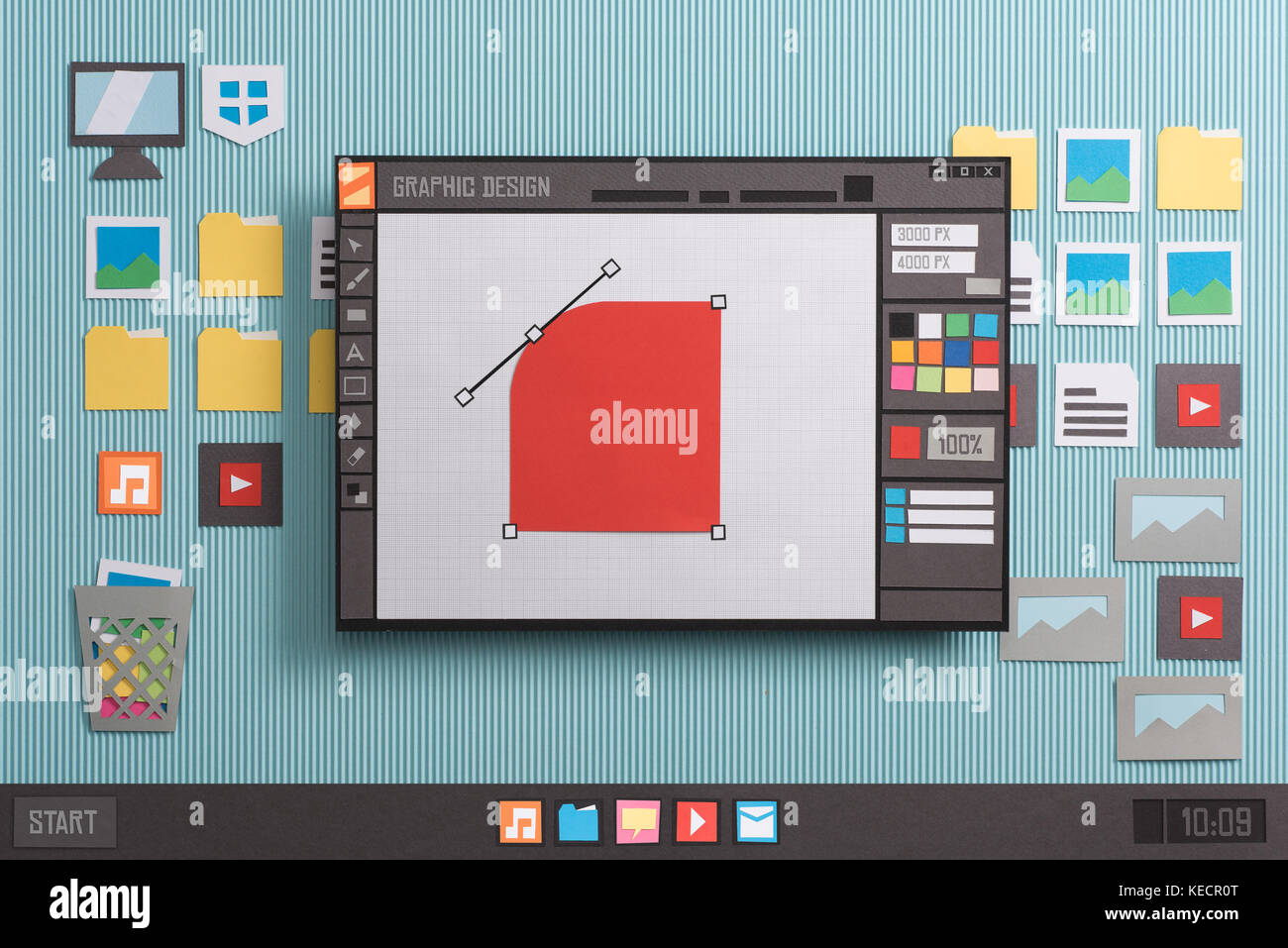 Graphic design and vector illustration software interface: shape ...