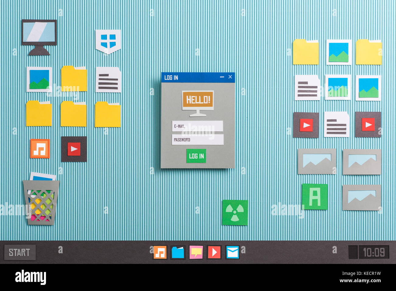 User login and application launching at startup on a computer interface ...