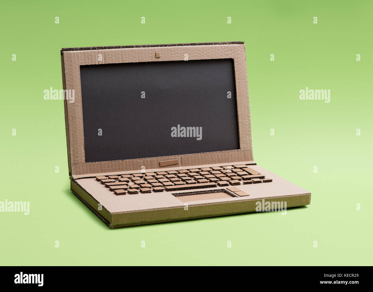 Creative eco-friendly laptop with black screen made from recycled ...