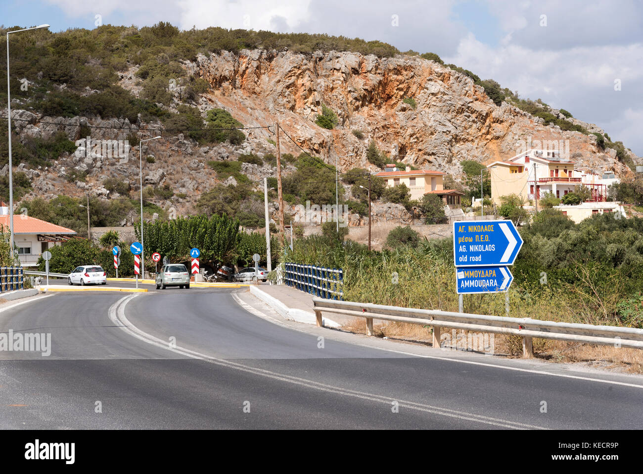 The E75 National road south of Agios Nikolaos, Crete, Greece Stock ...