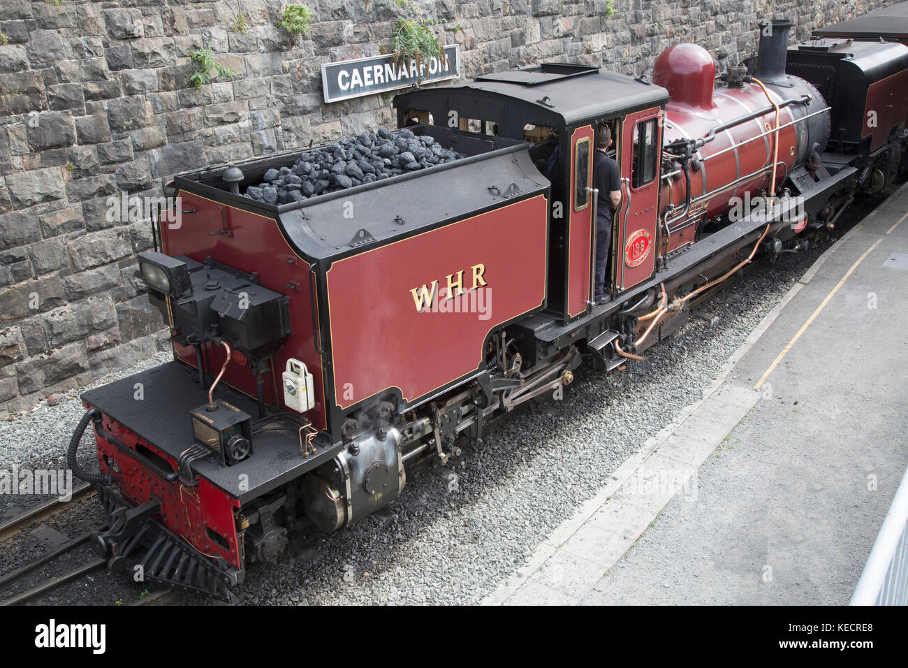 Welsh Highland Railway Engine Caernarfon High Resolution Stock ...